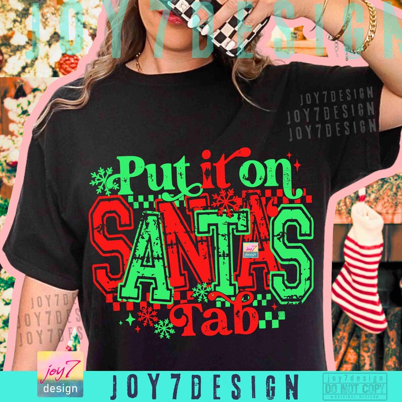 Put It on Santa's Tab Funny Christmas PNG Sarcastic Xmas Design ...