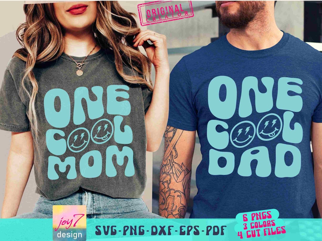 One Cool Mom One Cool Dad SVG PNG Mom and Dad Svg Funny Mom Svg Funny ...