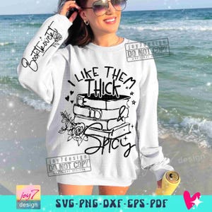 Spicy Book SVG PNG Booktrovert Svg Sleeve Book Quotes Svg Floral Book ...