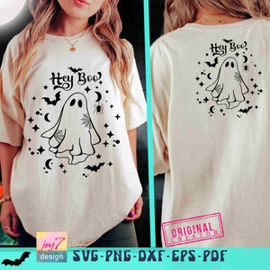 Retro Ghost SVG PNG Spooky Ghost Pvg Hey Boo Svg Cute Ghost Svg Fall ...
