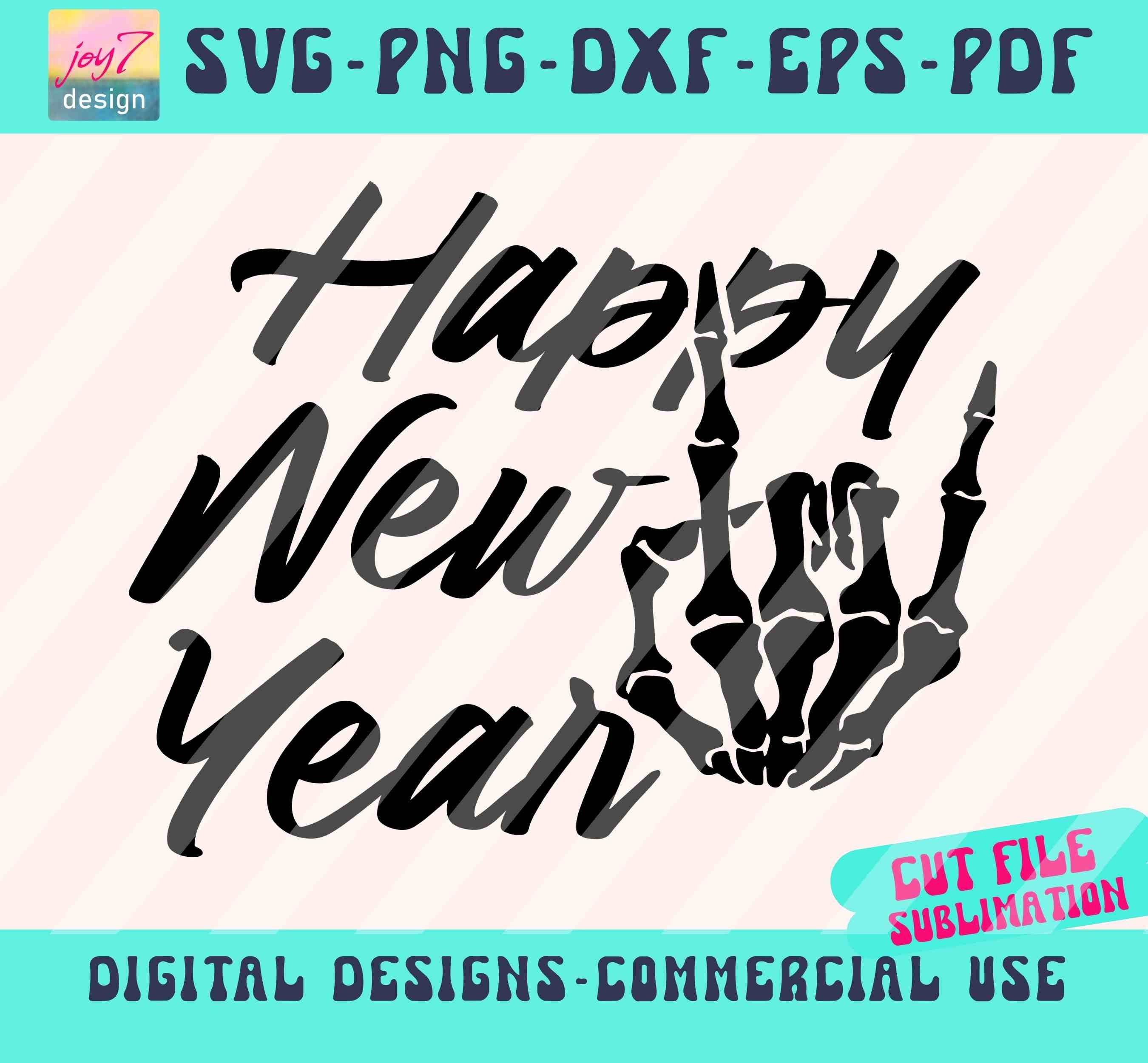 Happy New Year SVG PNG PDF Rock Skeleton Rocker Svg New - Etsy