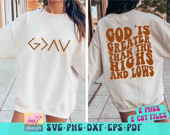 God is Greater Than the Highs and the Lows Cross SVG & PNG - Etsy