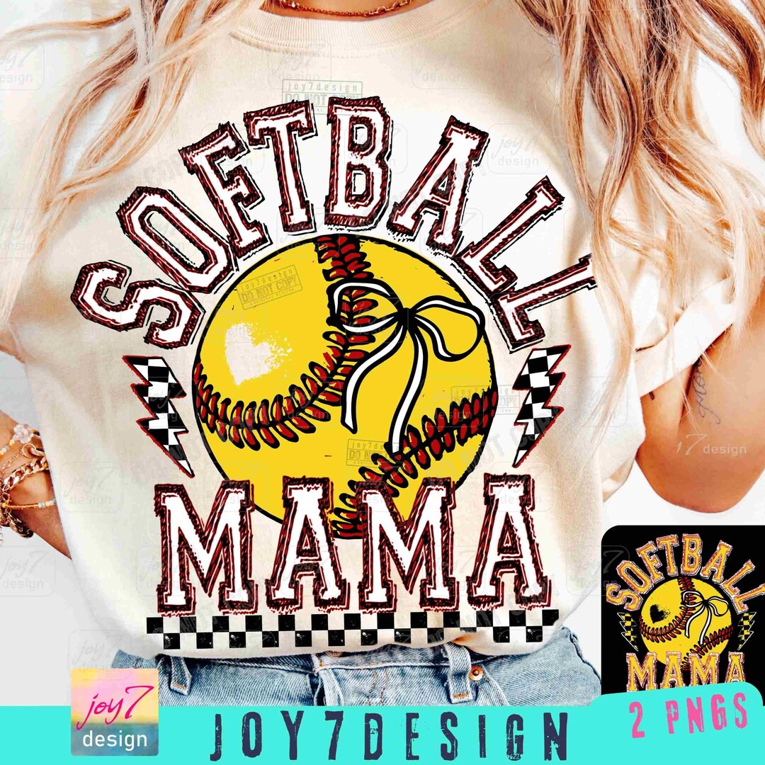 Softball Mama Retro Checkered Softball Coquette PNG Game Day Softball ...