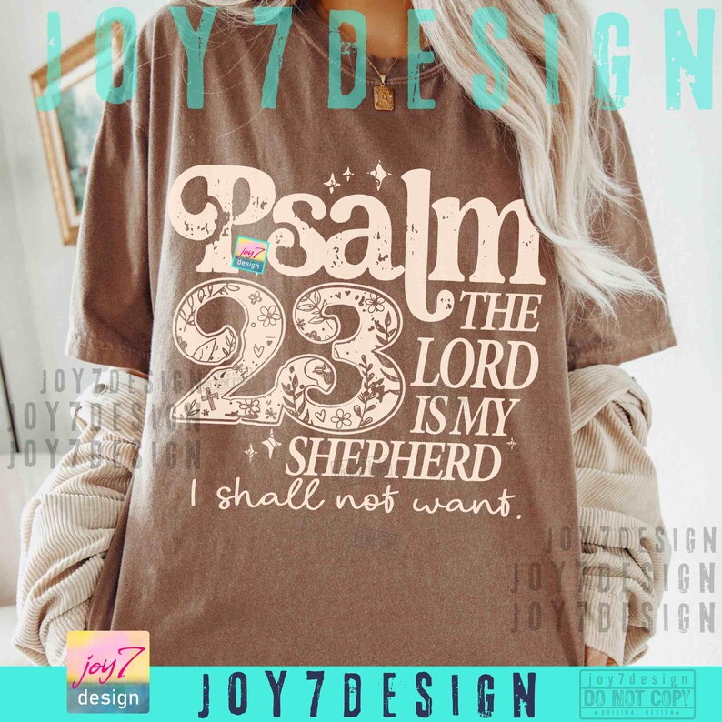 Psalm 23 the Lord is My Shepherd Bible Verse PNG Floral Faith Design ...
