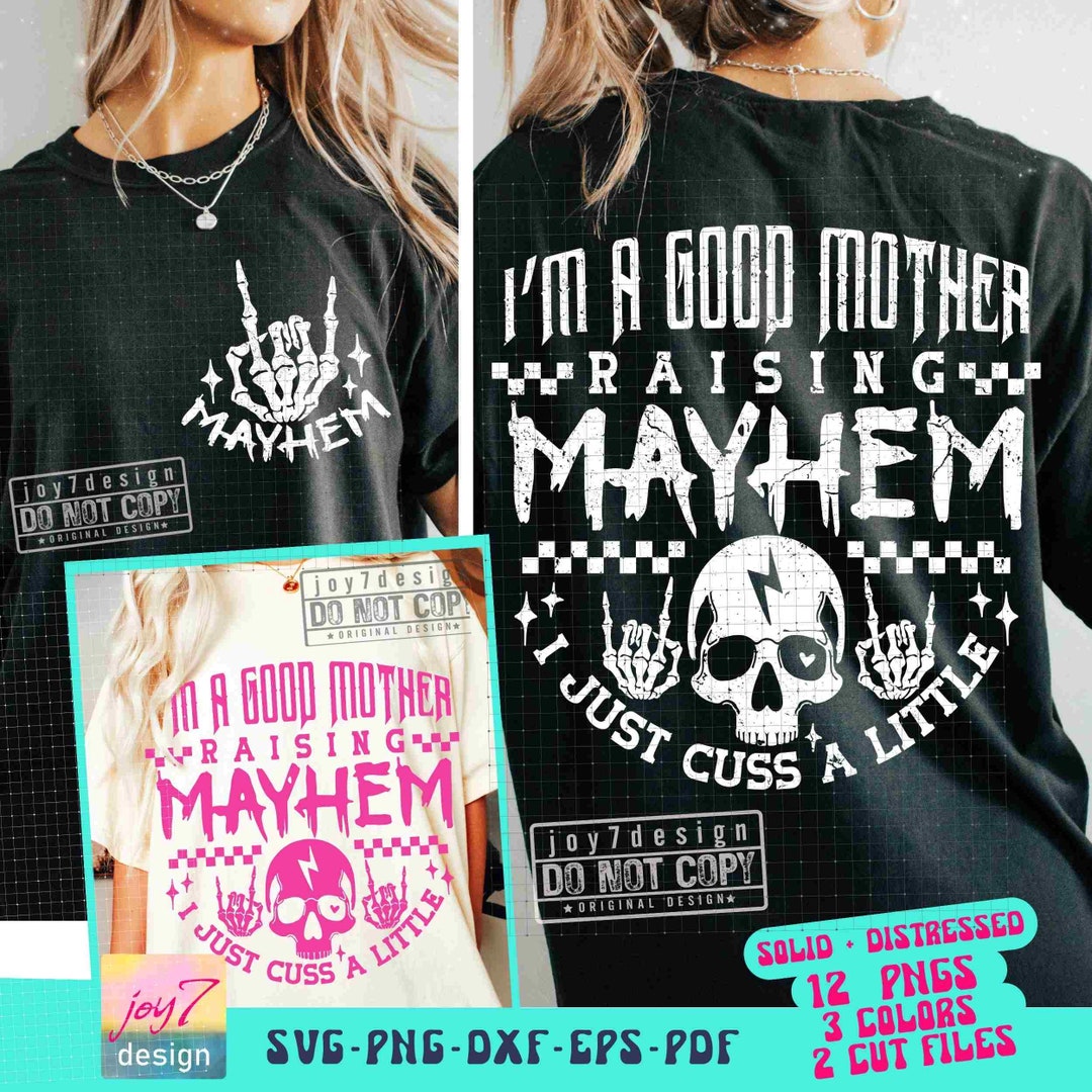 Raising Mayhem SVG PNG Snarky Sassy Mom Skeleton Design Motherhood Svg ...