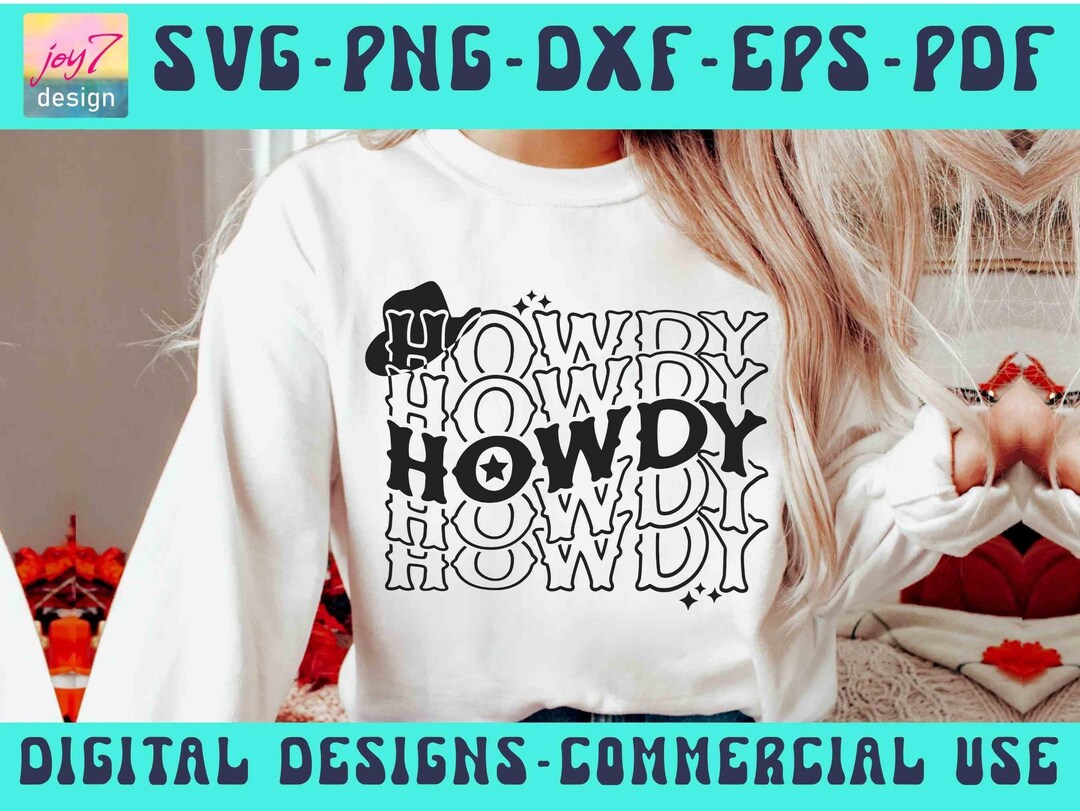 Howdy Svg, Stacked Wavy Howdy Svg, Cowboy Svg, Western Font Svg ...