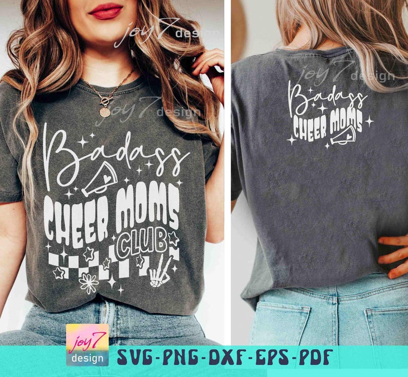 Badass Cheer Moms Club SVG PNG Cheer Mom Svg Cheer Mom Shirt Png Moms ...