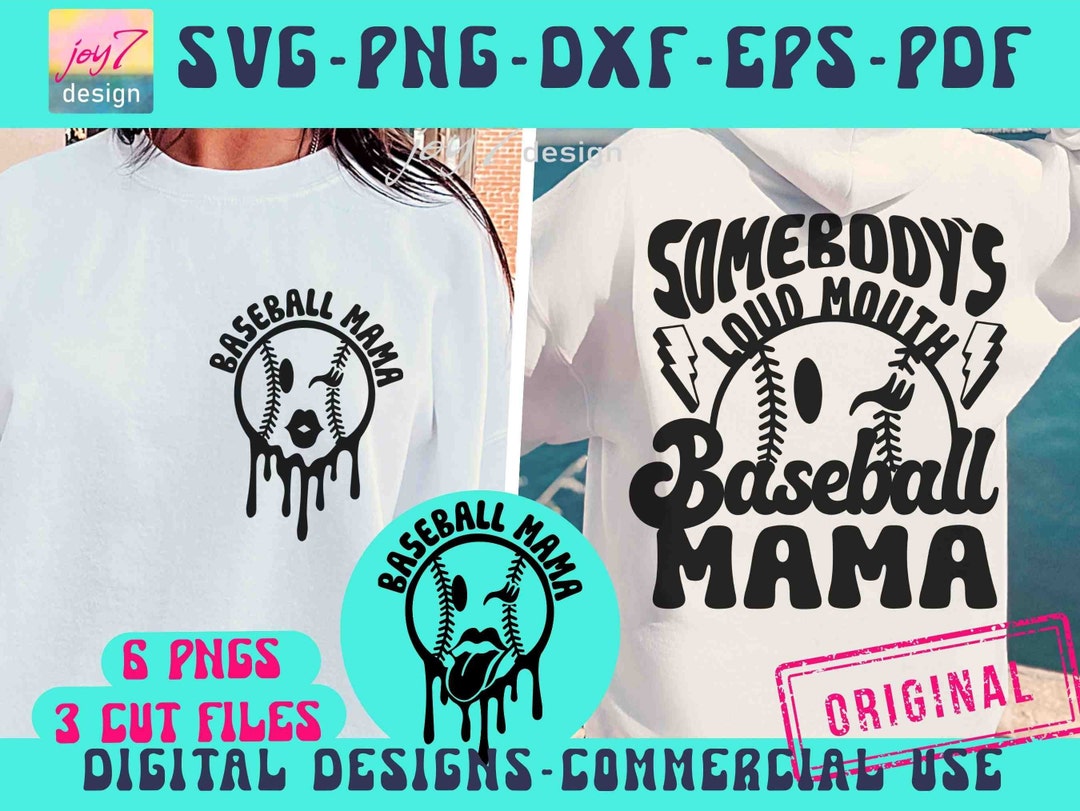Somebodys Loud Mouth Baseball Mama Svg Png Baseball Mom Png Baseball