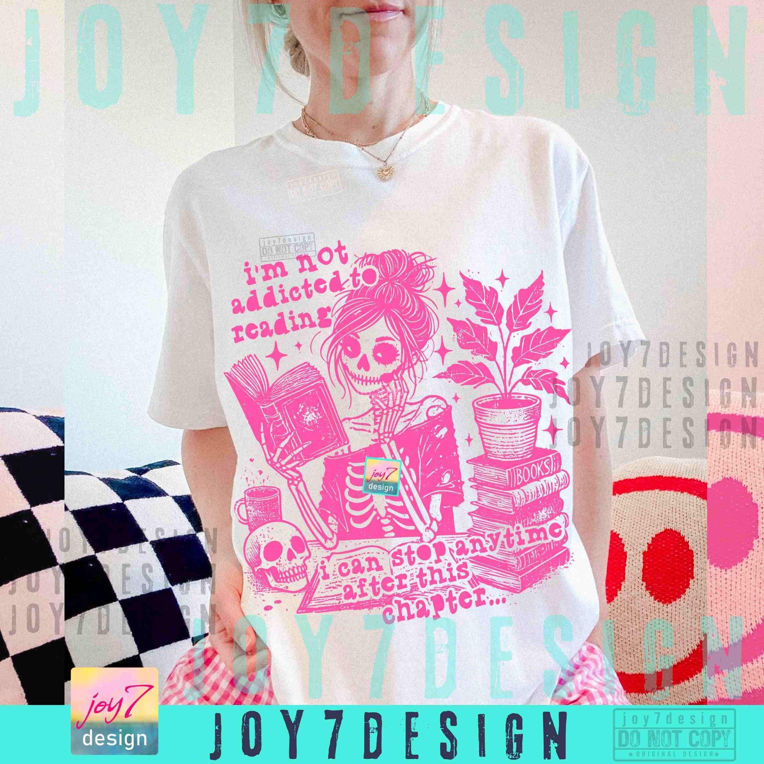 Im Not Addicted to Reading PNG Retro Skeleton Bookish Design Book Quote ...