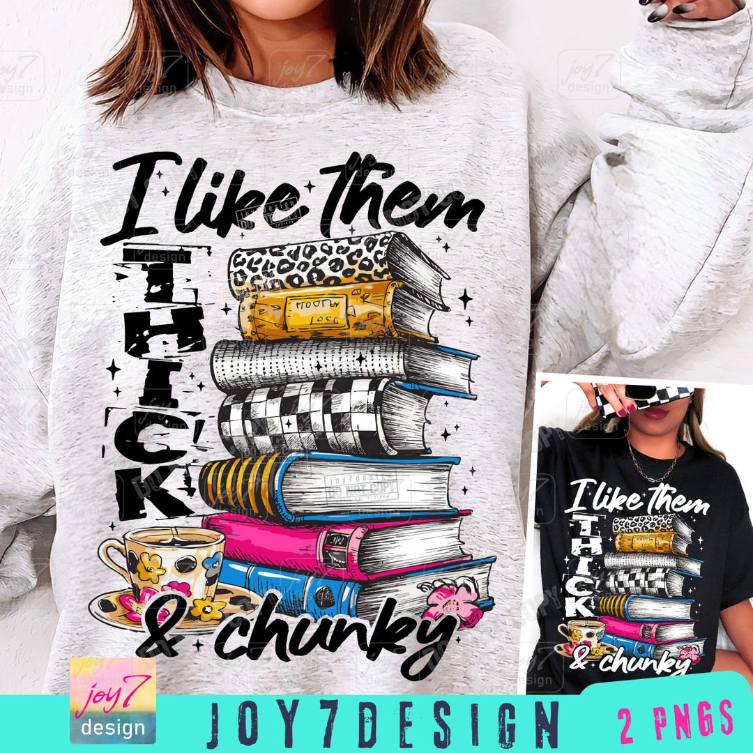 I Like Them Thick & Chunky Funny Book PNG Bookish Png Retro Checkered ...