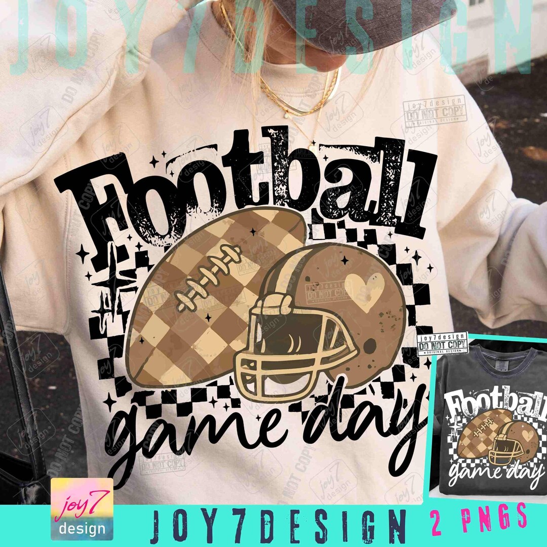 Trendy Football Game Day Retro PNG Retro Football Shirt Checkered ...