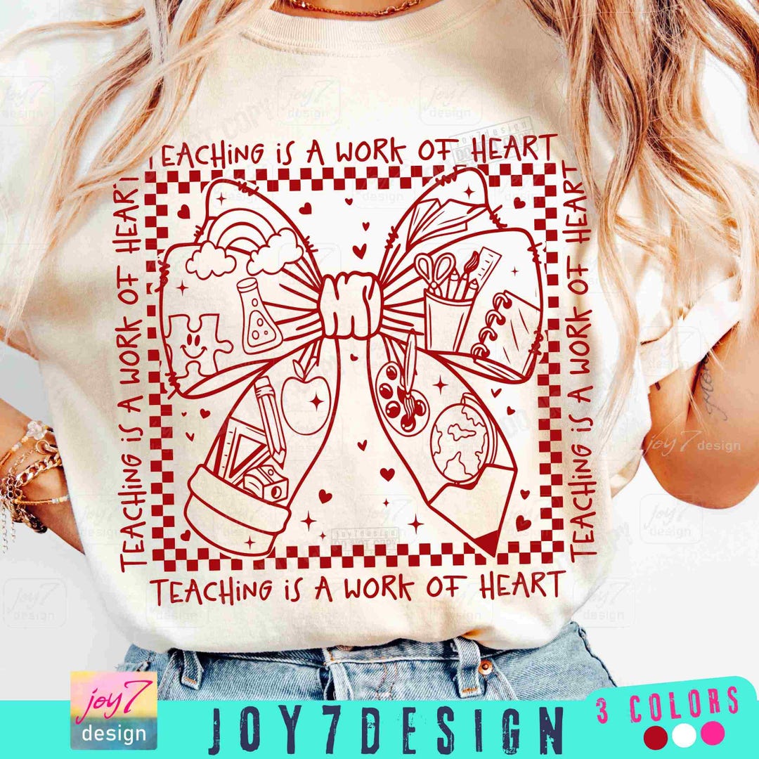 Retro Checkered Teacher Valentines PNG Teaching is a Work of Heart ...