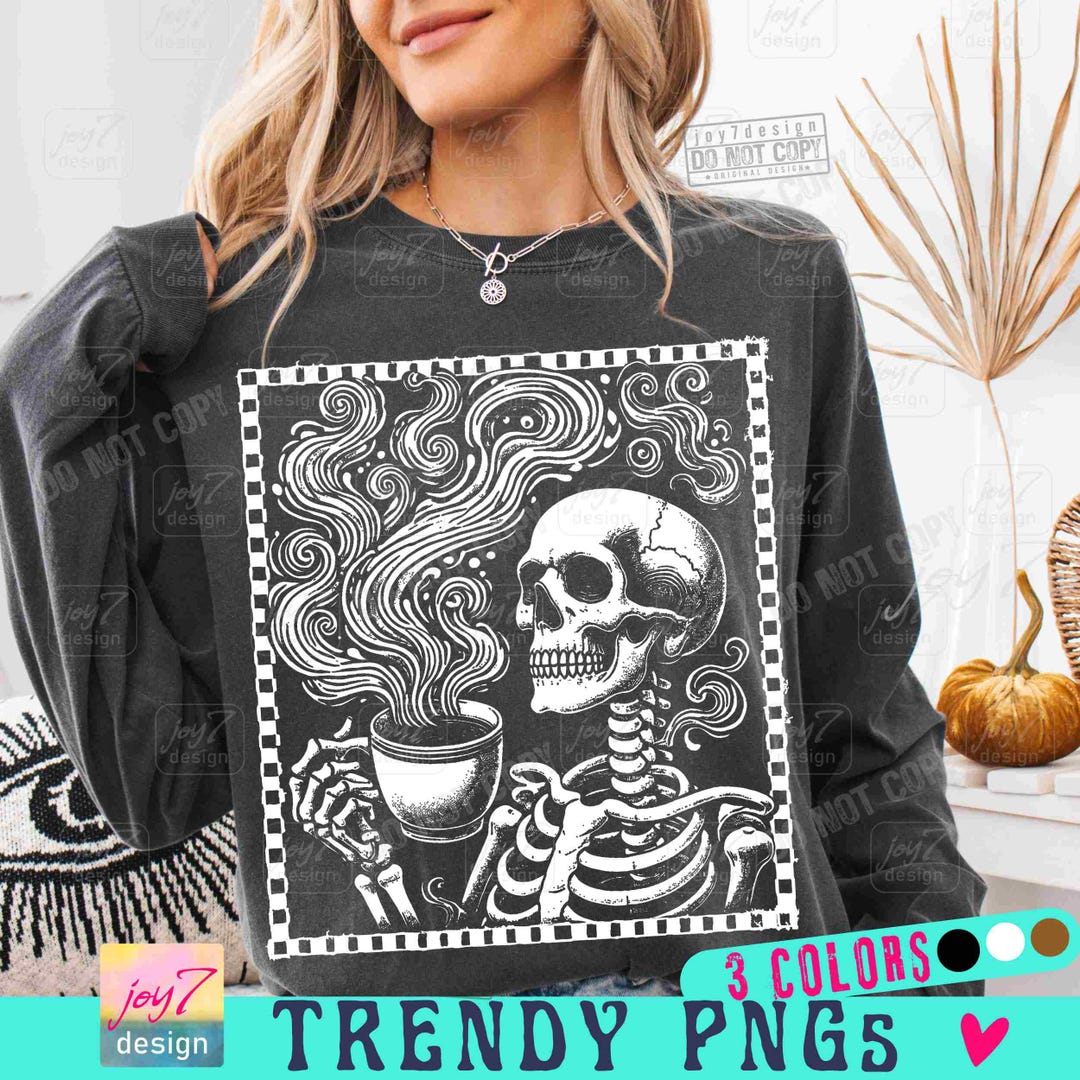 Skeleton Coffee PNG Funny Skeleton Design Skeleton Drinking Coffee Png ...