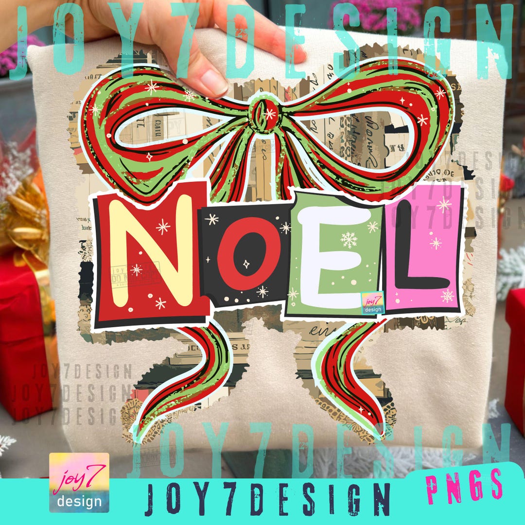Noel Coquette Christmas Trendy Cutout Bow PNG Preppy Christmas Letters ...