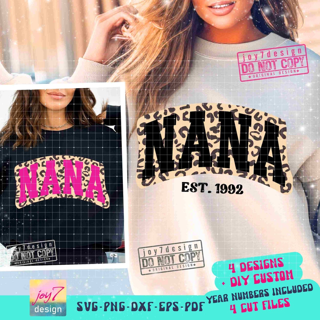 Nana Est Date SVG PNG Nana Png Varsity Text Grandma Svg Gift for ...