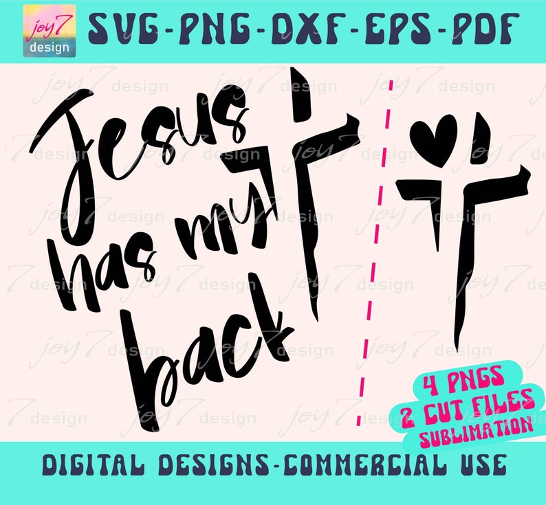 Jesus Has My Back SVG PNG Front and Back Svg Cross Heart - Etsy