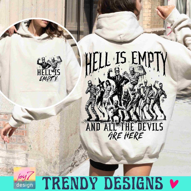 Hell is Empty Funny Halloween PNG Retro Halloween Vintage Design Png ...