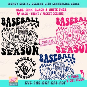 Baseball Season SVG PNG Retro Baseball Vibes Game Day Designs Bundle ...