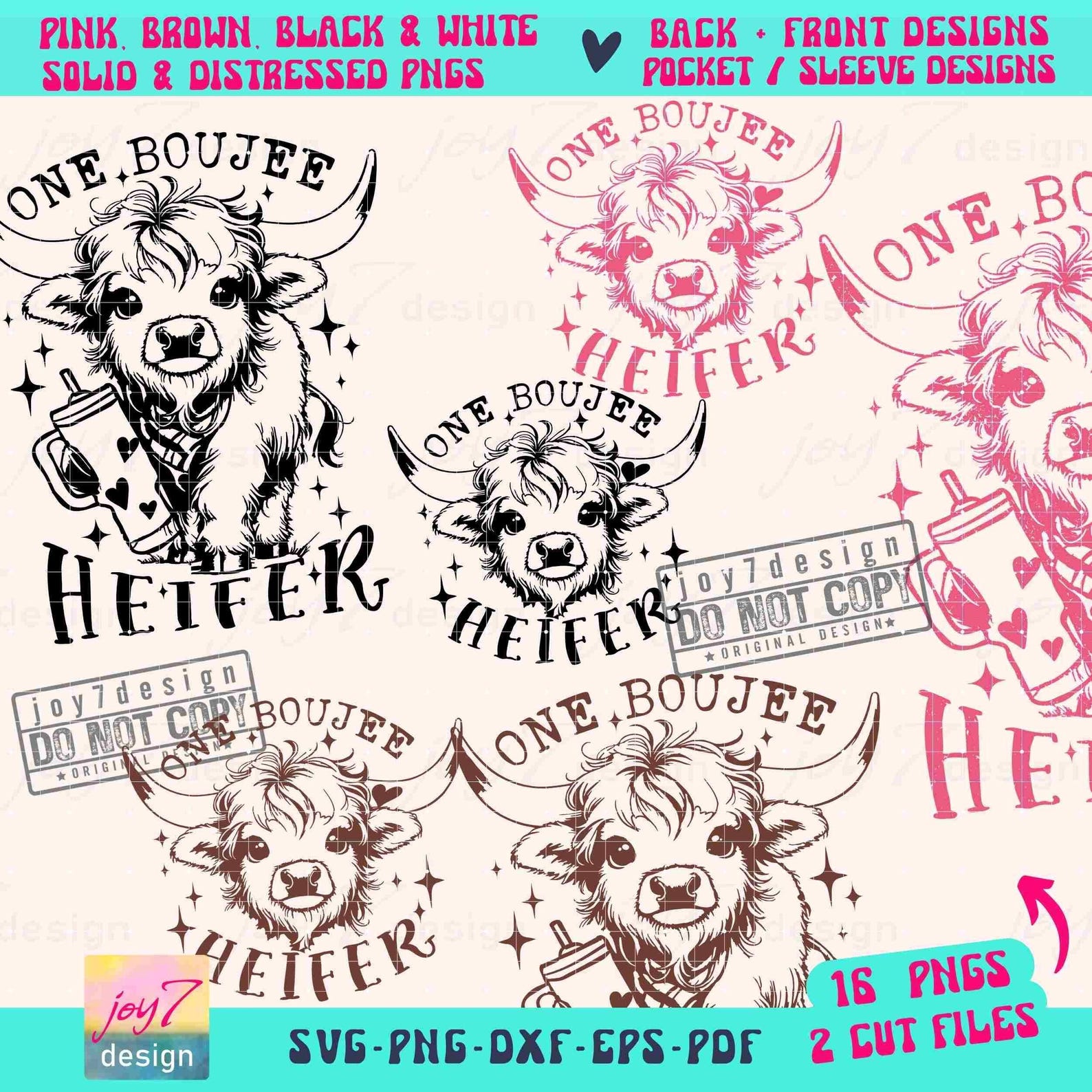 Funny Cute Heifer SVG PNG Highland Cow Png Funny Valentine Heifer ...