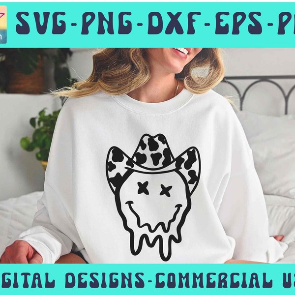 Cowgirl Smiley Face Svg - Etsy
