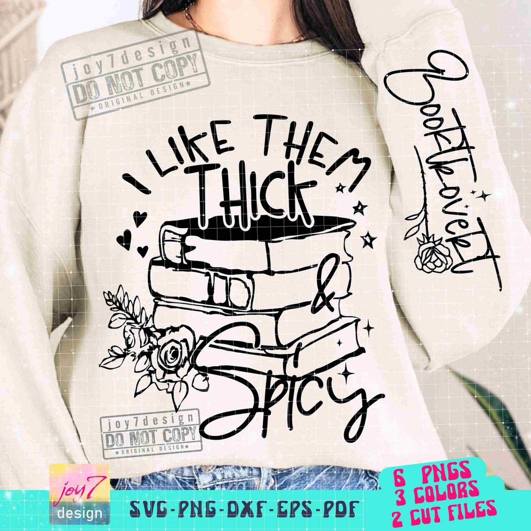 Spicy Book SVG PNG Booktrovert Svg Sleeve Book Quotes Svg Floral Book ...