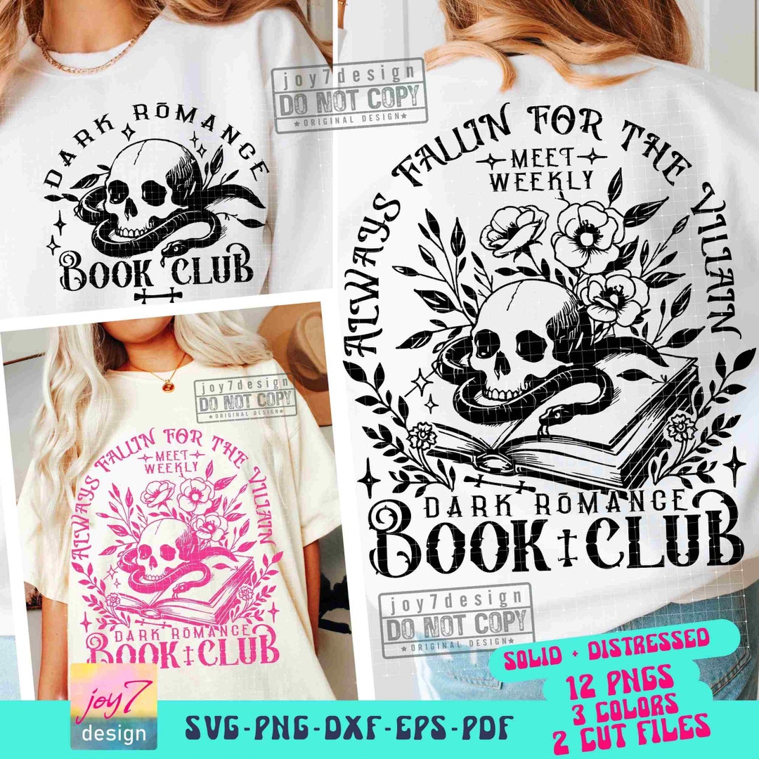 Dark Romance Book Club SVG PNG Funny Book Quote Svg Goth Bookish Png ...