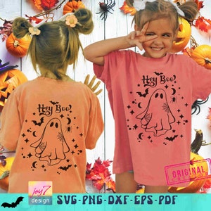 Retro Ghost SVG PNG Spooky Ghost Pvg Hey Boo Svg Cute Ghost Svg Fall ...