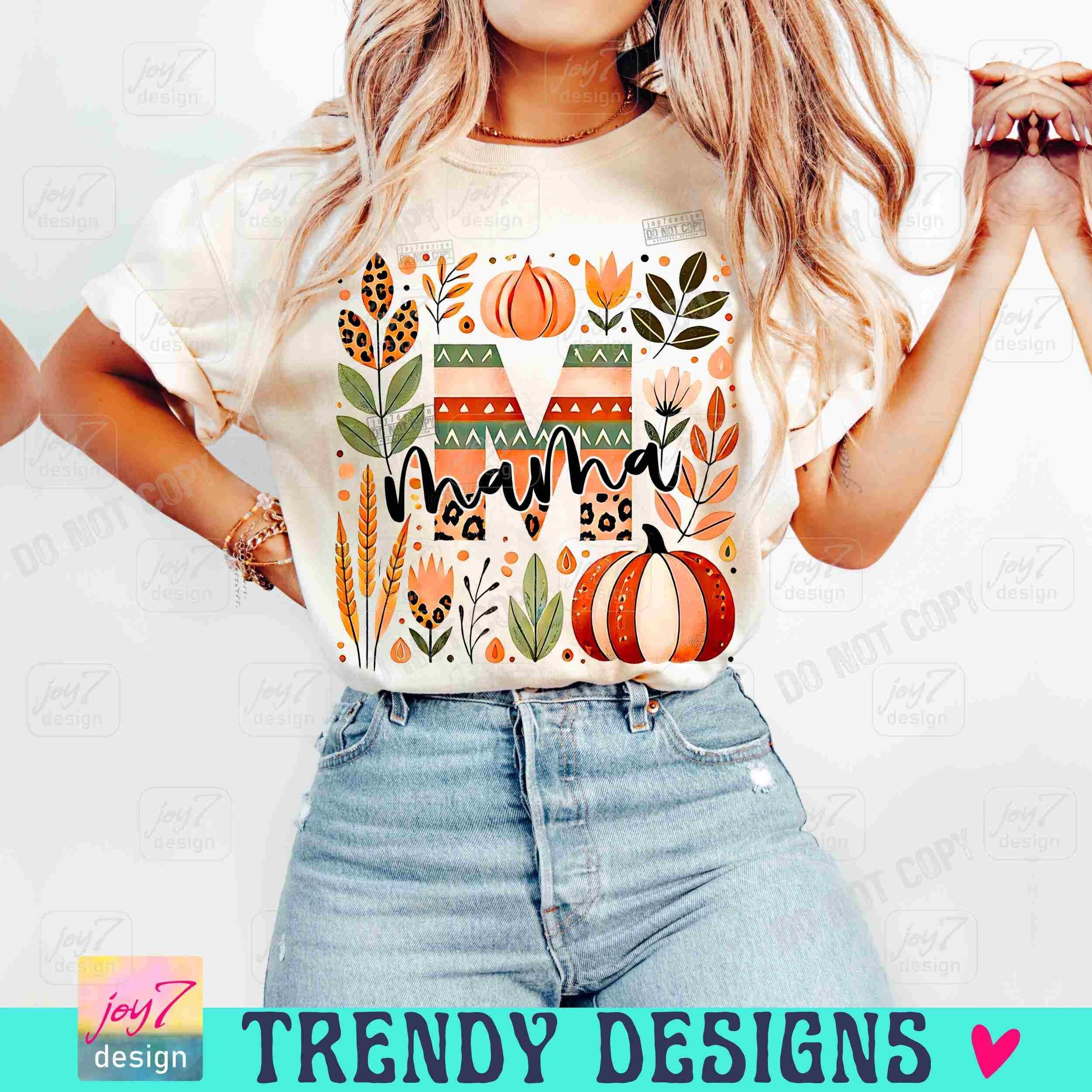 Boho Fall Mama PNG Mama Leopard Pumpkin Boho Fall Shirt Png Mama Fall ...