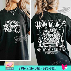 Morally Grey Book Club SVG PNG Book Quotes Svg Bookish Png Floral Skull ...