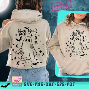 Retro Ghost SVG PNG Spooky Ghost Pvg Hey Boo Svg Cute Ghost Svg Fall ...