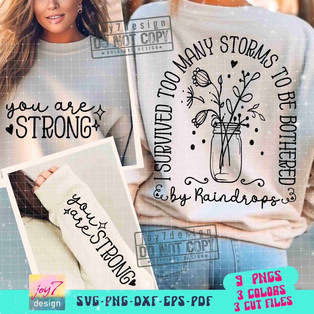 I Survived Too Many Storms Positive Aesthetic SVG PNG Strong Woman Boho ...