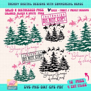 Believe in the Magic of Christmas SVG PNG Christmas Tree Svg Santa ...