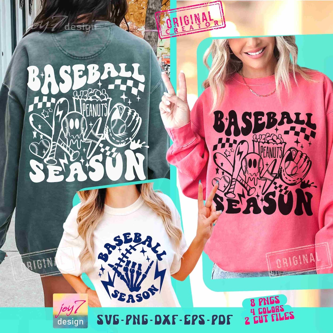 Baseball Season SVG PNG Retro Baseball Vibes Game Day Designs Bundle ...