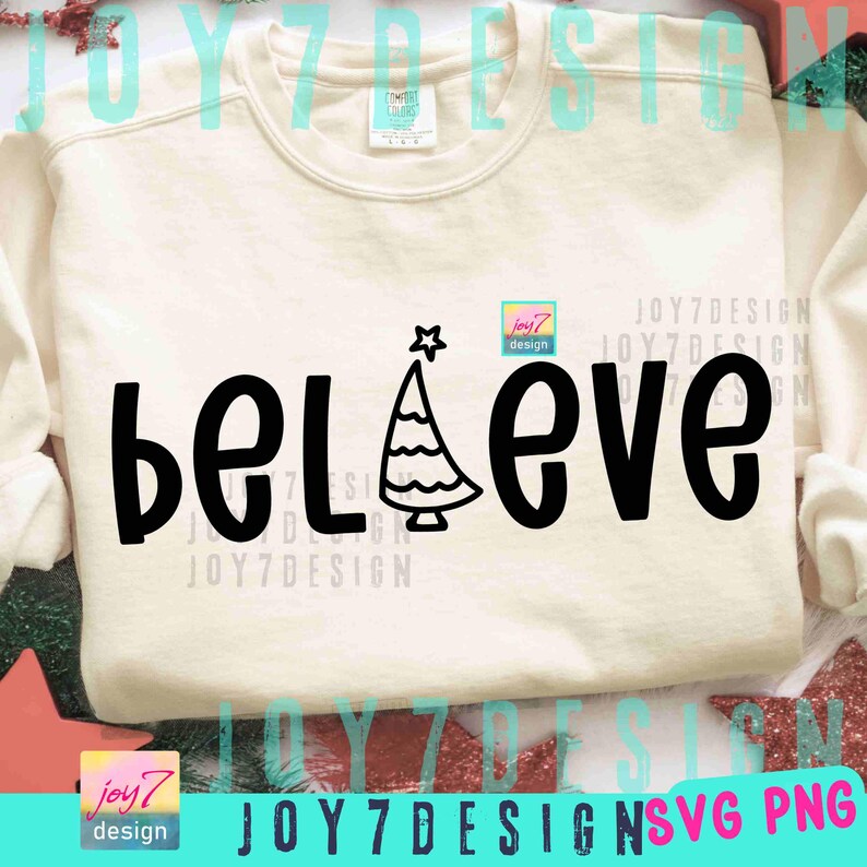 Believe Christmas Tree SVG Laser Cut Files Christmas SVG PNG Cute ...