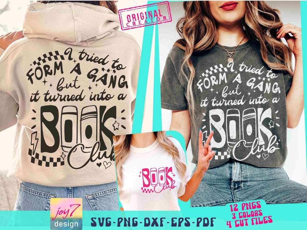 Book Club SVG PNG Funny Book Svg Retro Book Png Book Lover Svg Book ...