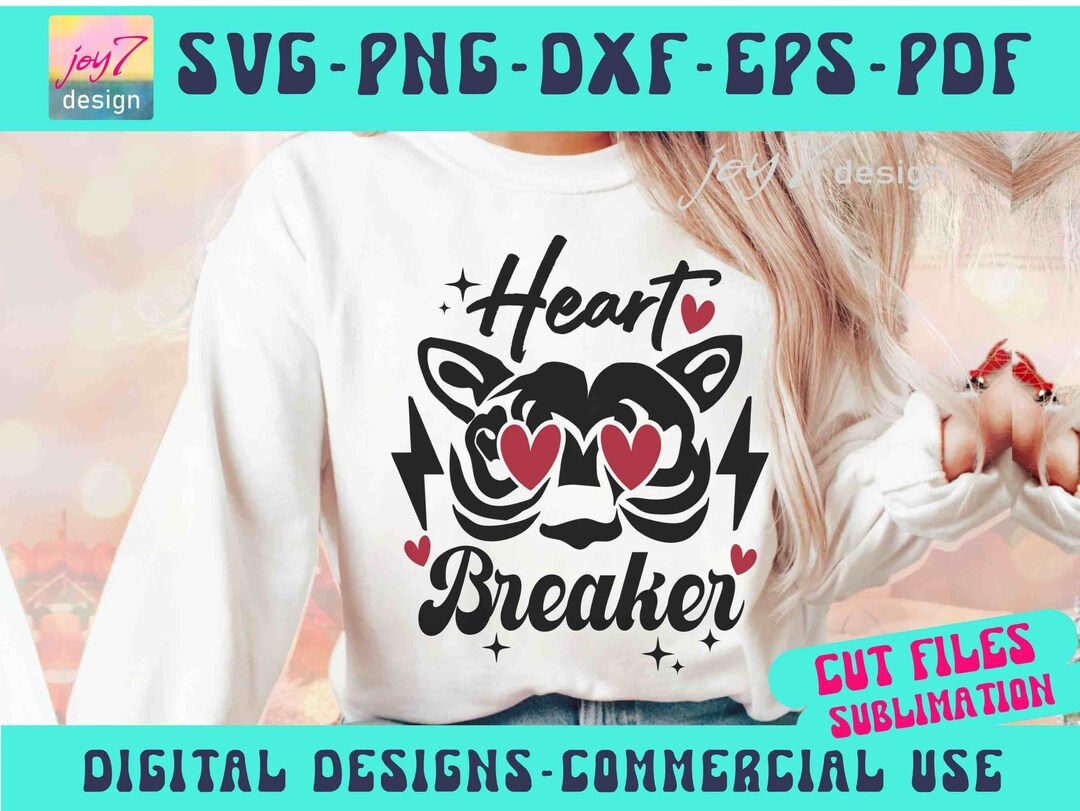 Heartbreaker SVG PNG, Retro Heartbreaker, Tiger Svg, Funny Love Svg ...