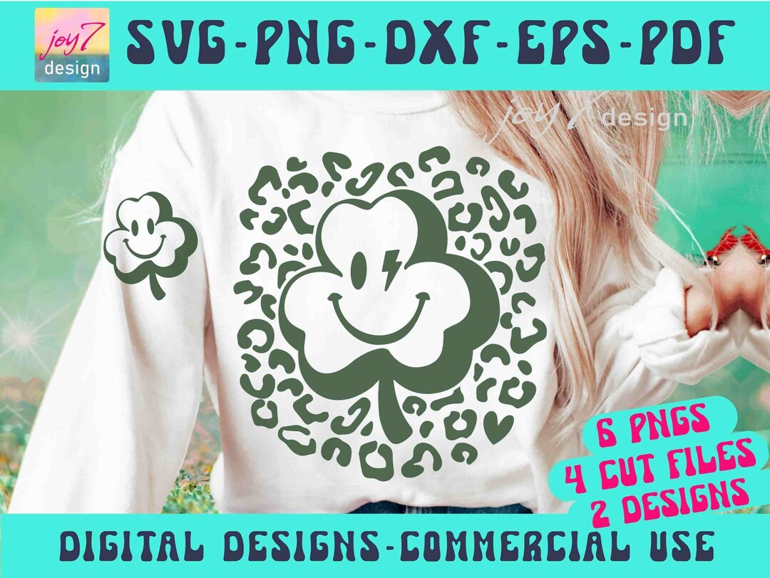 Shamrock Leopard SVG PNG Groovy Shamrock Leopard Print, Groovy St ...