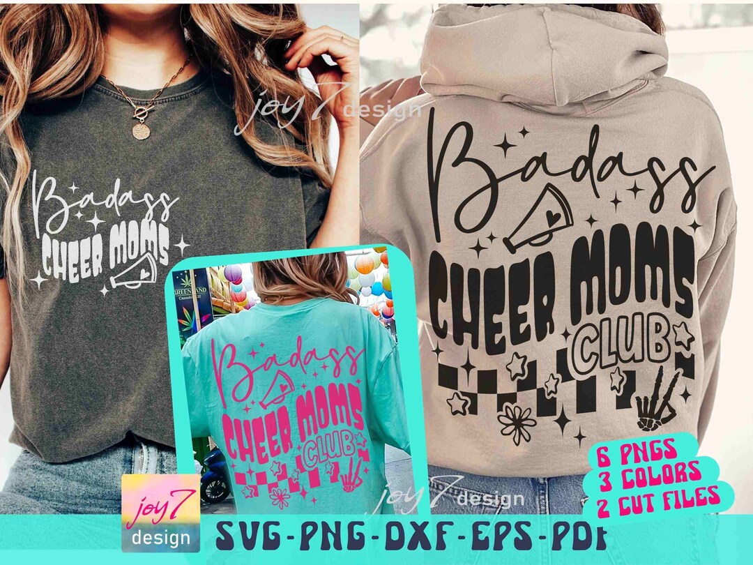 Badass Cheer Moms Club SVG PNG Cheer Mom Svg Cheer Mom Shirt Png Moms ...