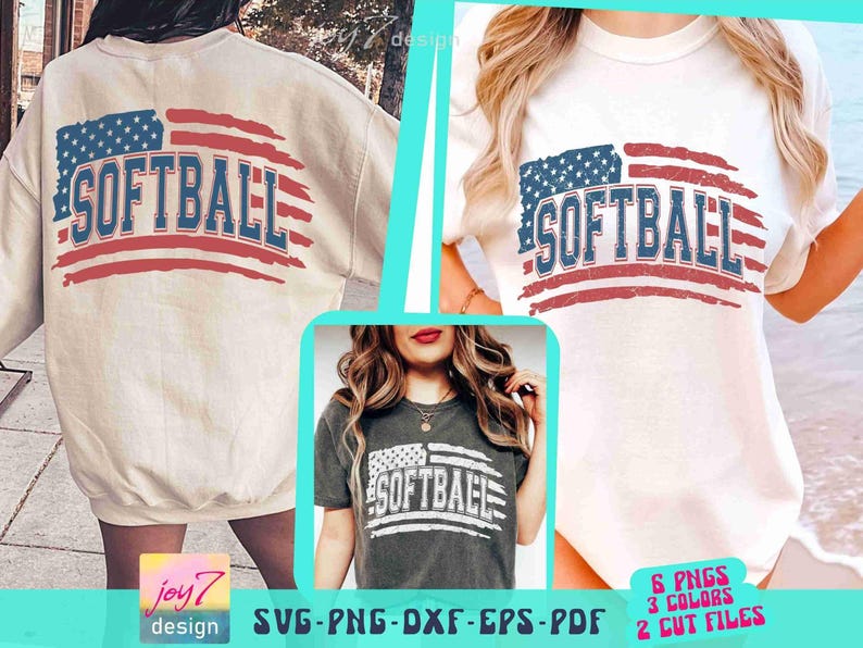 Softball American Flag SVG PNG Softball Varsity Letter Softball Shirt ...