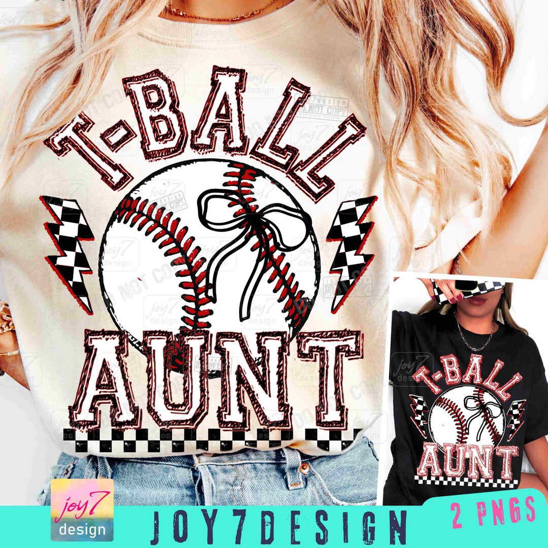 T-ball Aunt Retro Checkered Coquette PNG T-ball Aunt Game Day Png T ...