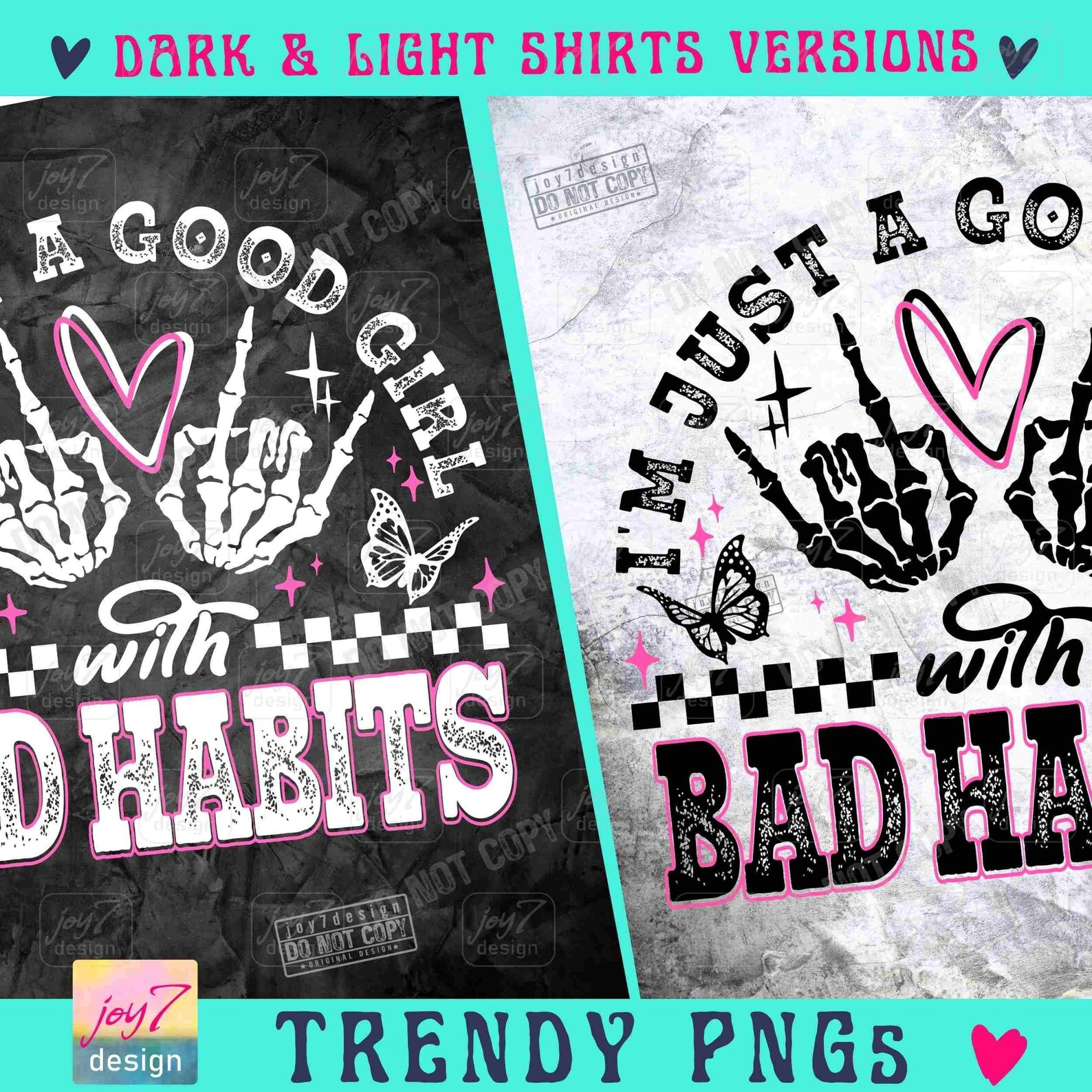 Good Girl With Bad Habits PNG Funny Sarcastic Trendy Womens Png Snarky ...