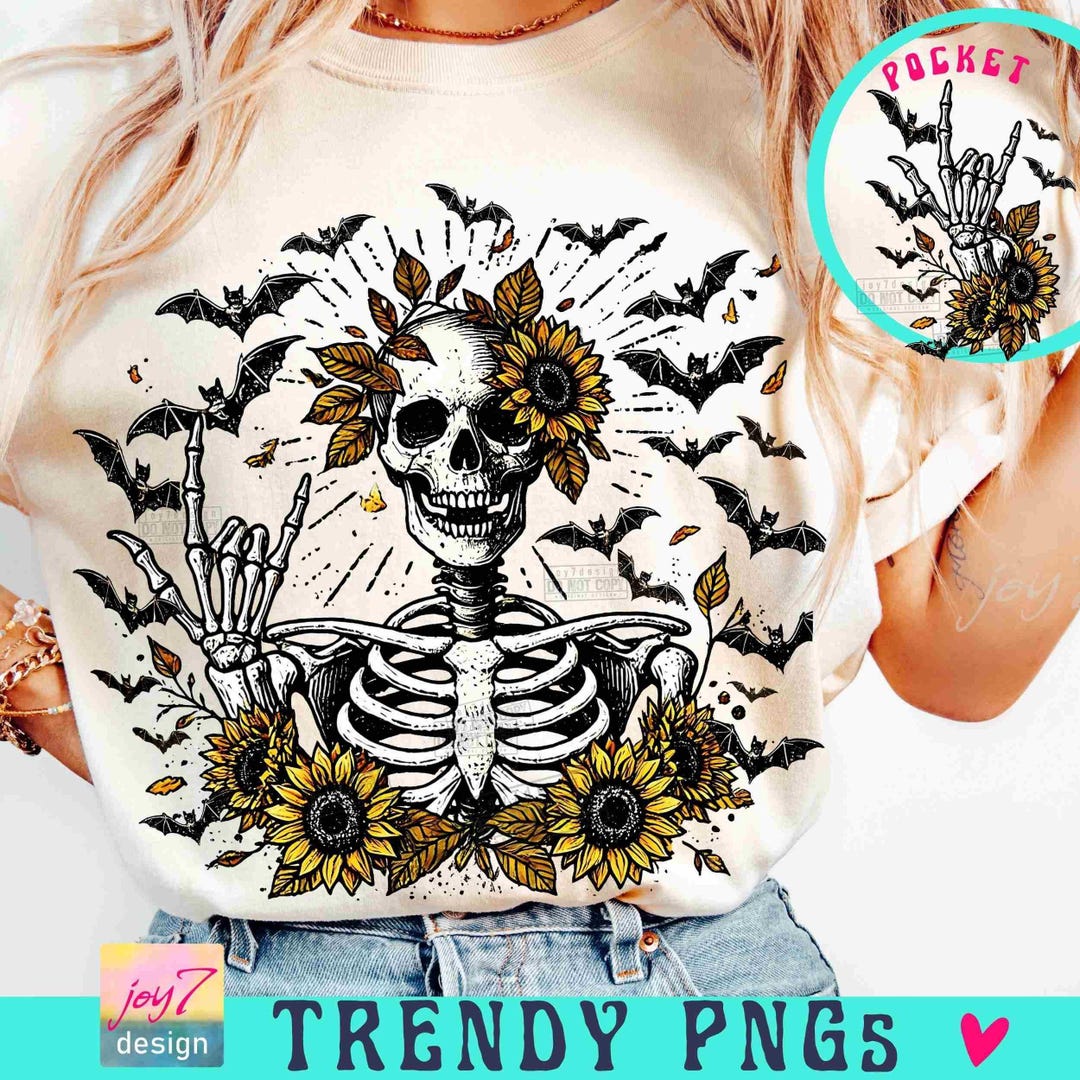 Spooky Skeleton PNG Funny Halloween Skeleton Design Funny Fall Skeleton ...