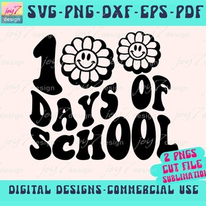 100 Days of School SVG PNG, 100 Days Svg, Retro Png, Retro Teacher ...