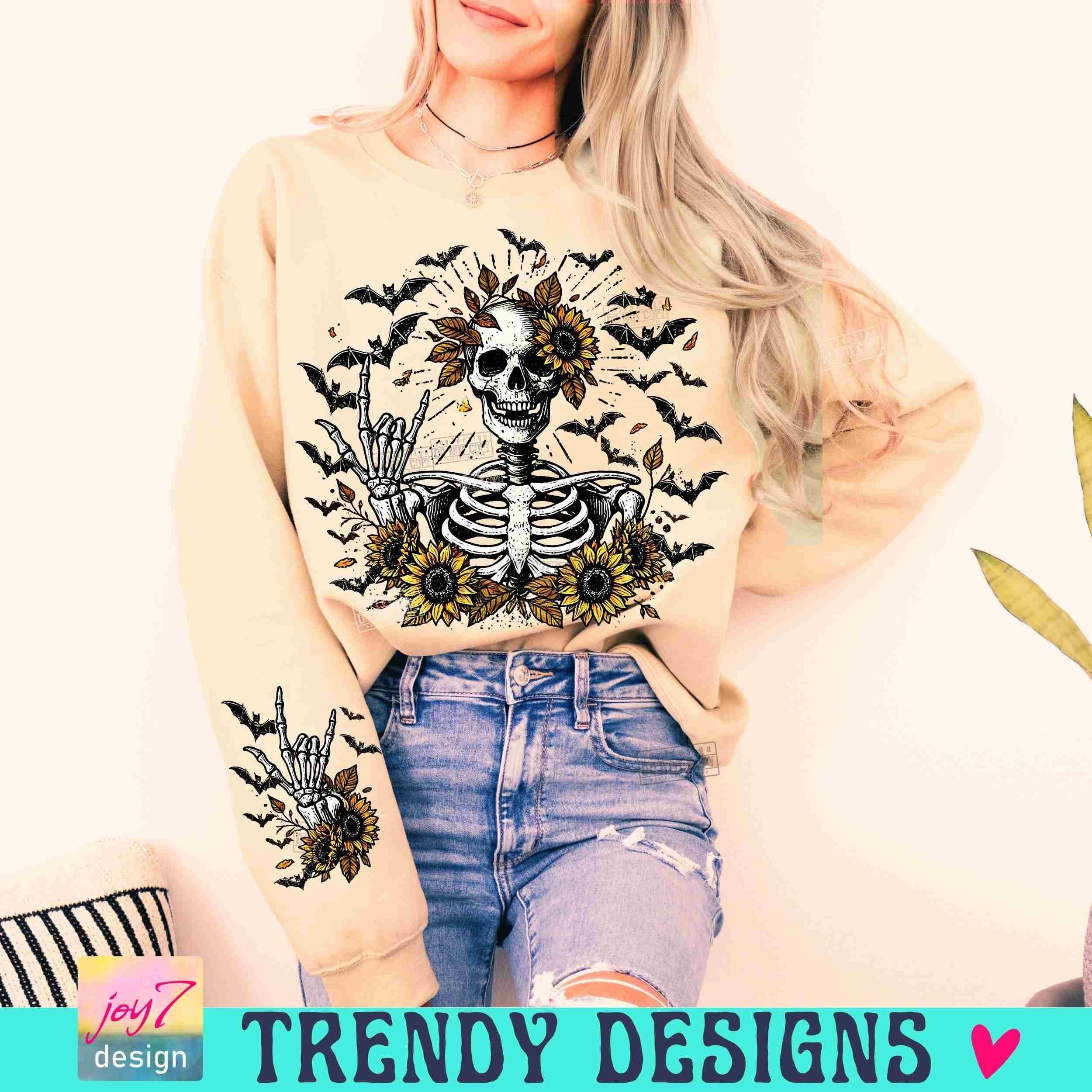 Spooky Skeleton PNG Funny Halloween Skeleton Design Funny Fall Skeleton ...