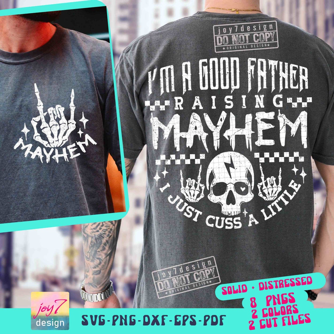 Funny Father Raising Mayhem SVG PNG Funny Dad Skeleton Designs Popular ...