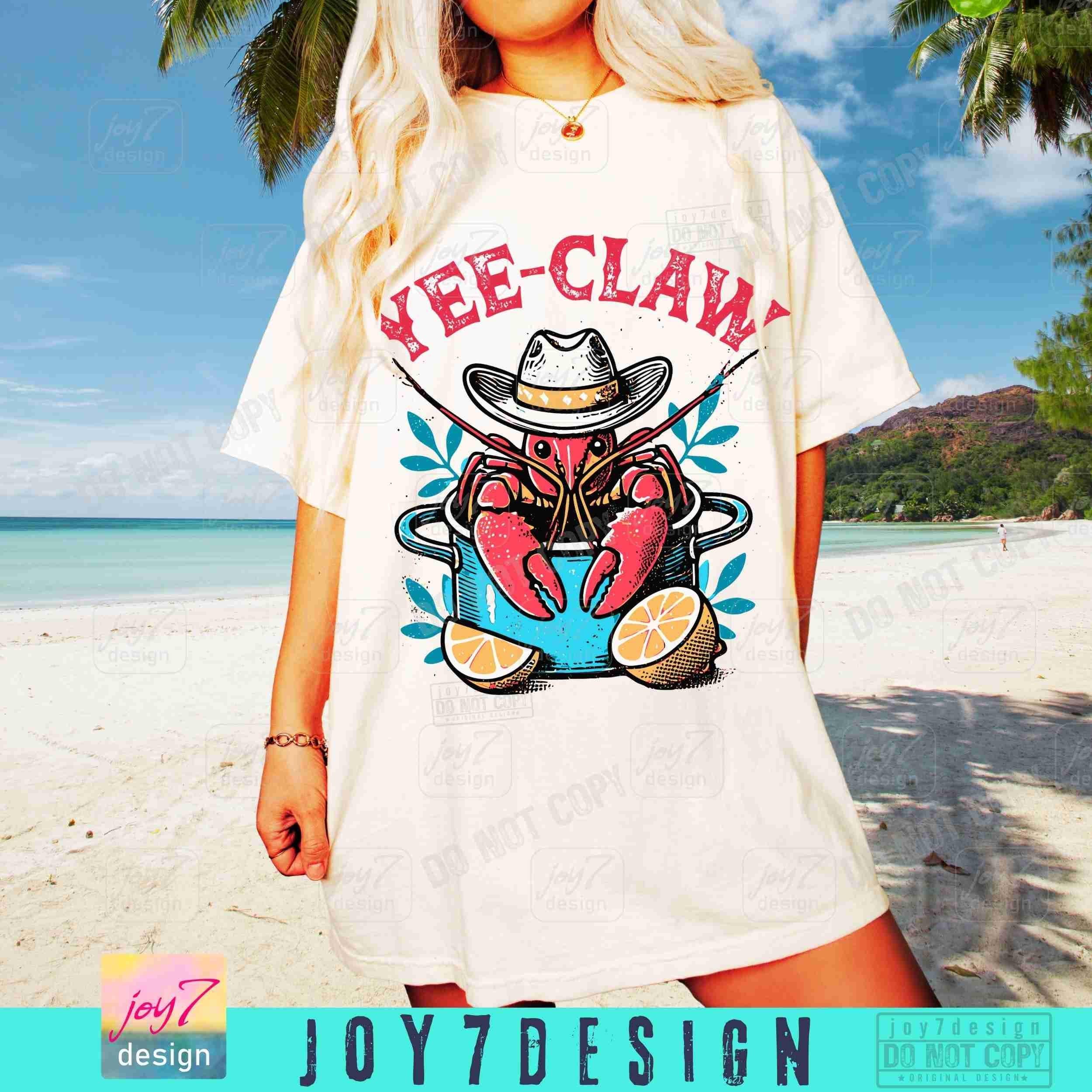 Funny Crawfish Yee Claw Western PNG Retro Crawfish Western Fisherman ...