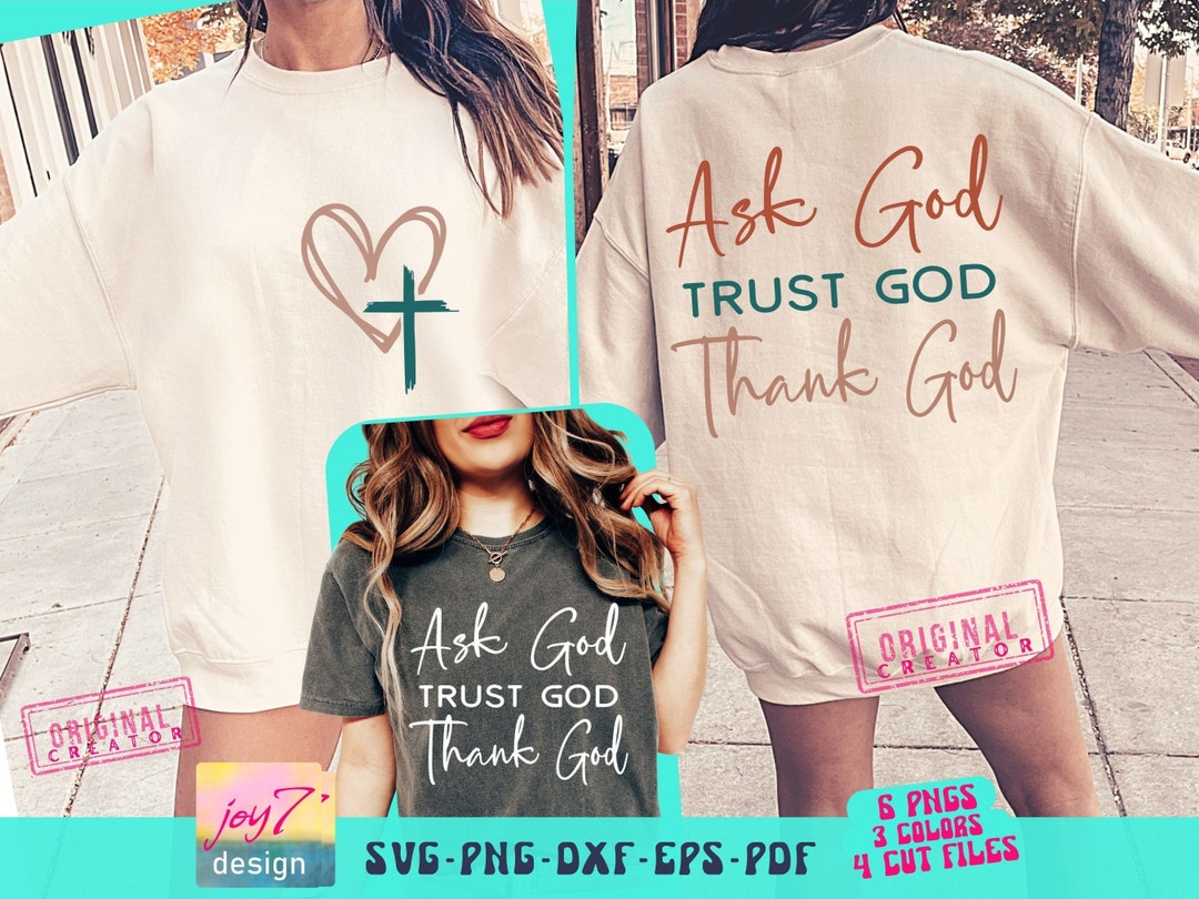 Trust God SVG PNG Bible Quote Svg Retro Christian Svg Boho Christian ...