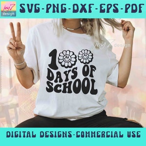 100 Days of School SVG PNG, 100 Days Svg, Retro Png, Retro Teacher ...