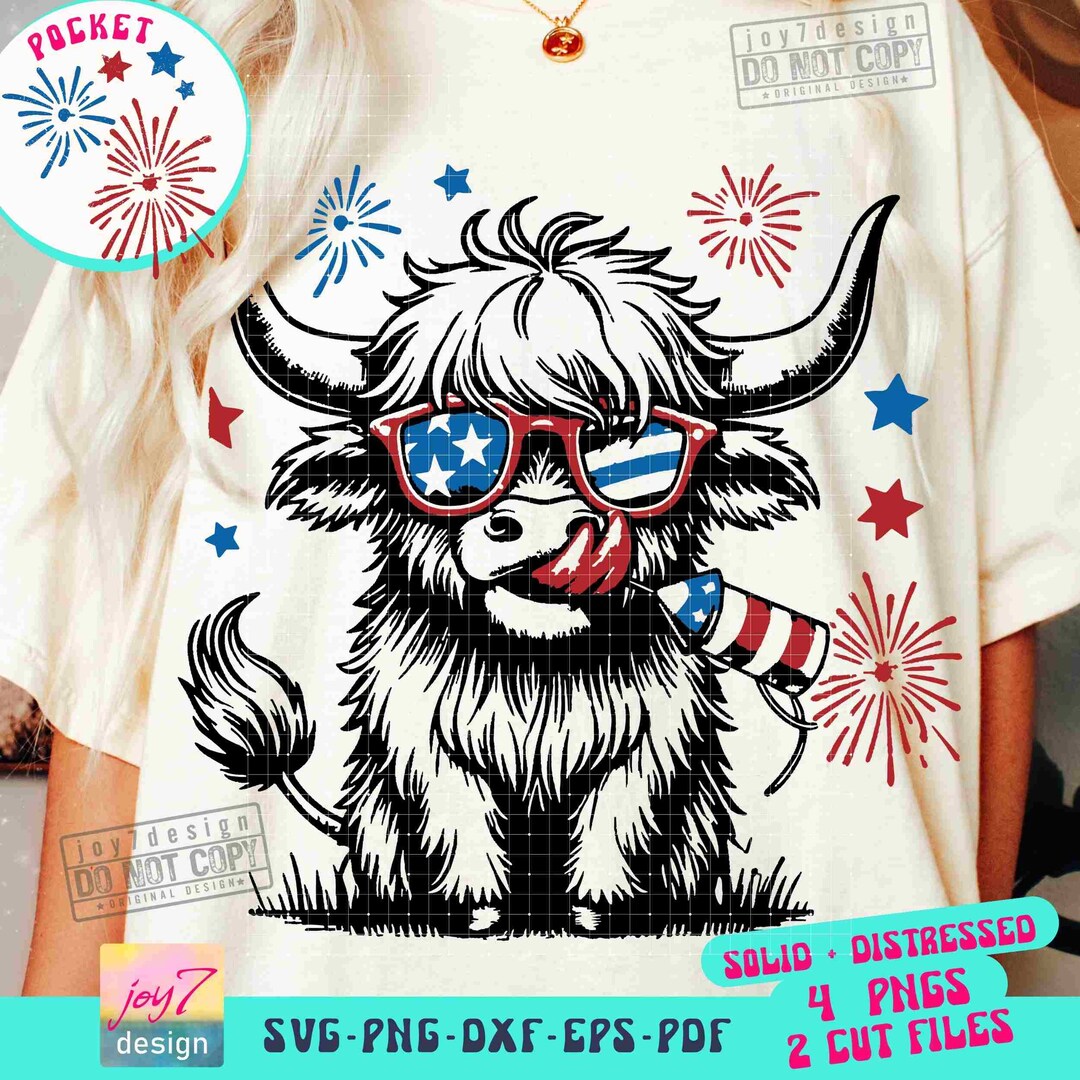 4th July Heifer SVG PNG Retro Fourth of July Svg Funny 4th of July Svg ...