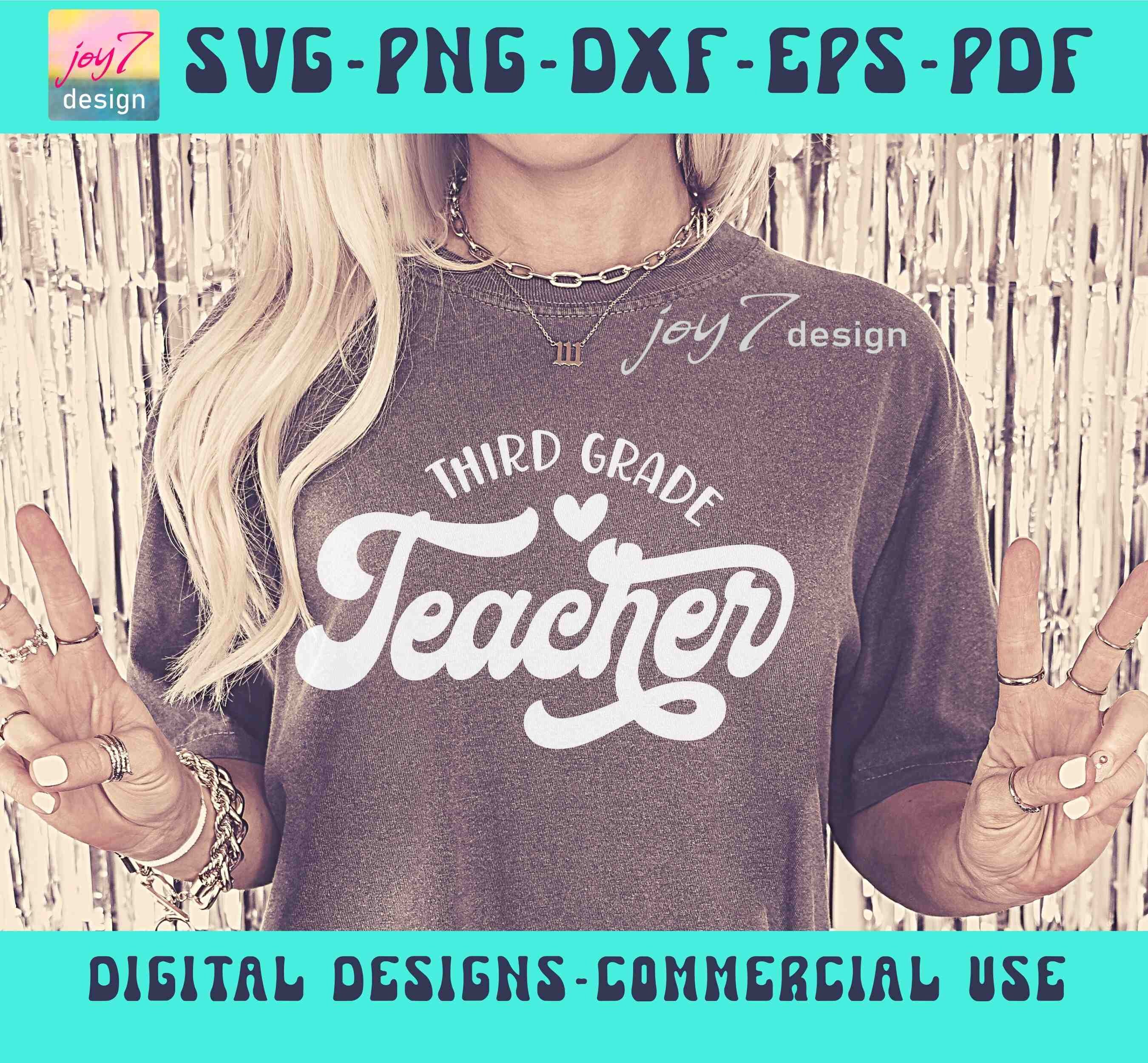 Third Grade Teacher SVG PNG Third Grade Svg Teacher Svg - Etsy